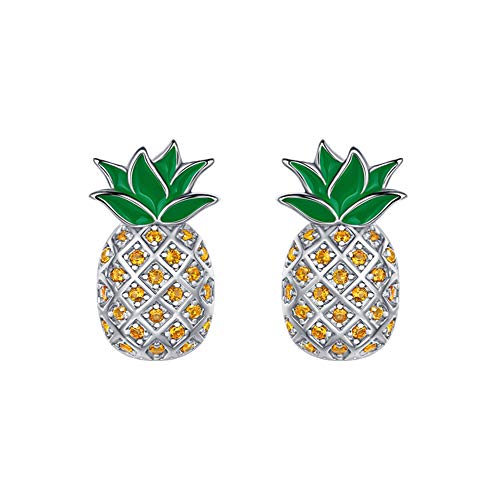 Chic Pineapple Necklace with Stainless Steel Box Chain and Spring Ring ...