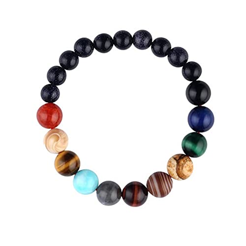 Easy Hook Solar System Bead Bracelet with Bead Chain, Natural Stone ...